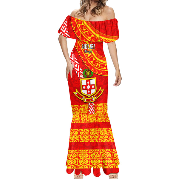 Custom Kolisi Tonga Mermaid Dress Tongan Kupesi Pattern LT05