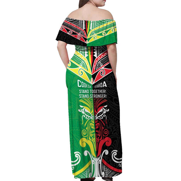 Cook Islands And Aotearoa Off Shoulder Maxi Dress Together For Te ...