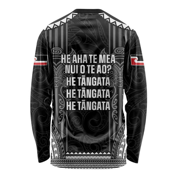Aotearoa Toitu Te Tiriti Long Sleeve Shirt No Kiwi Without Iwi LT05