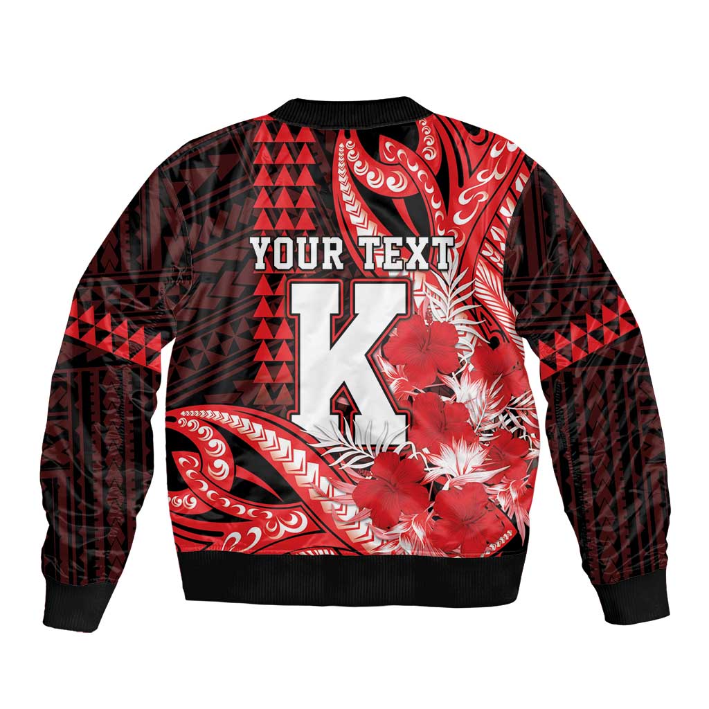 Personalised Hawaii Kalani High School Bomber Jacket Tribal Tattoo With ...