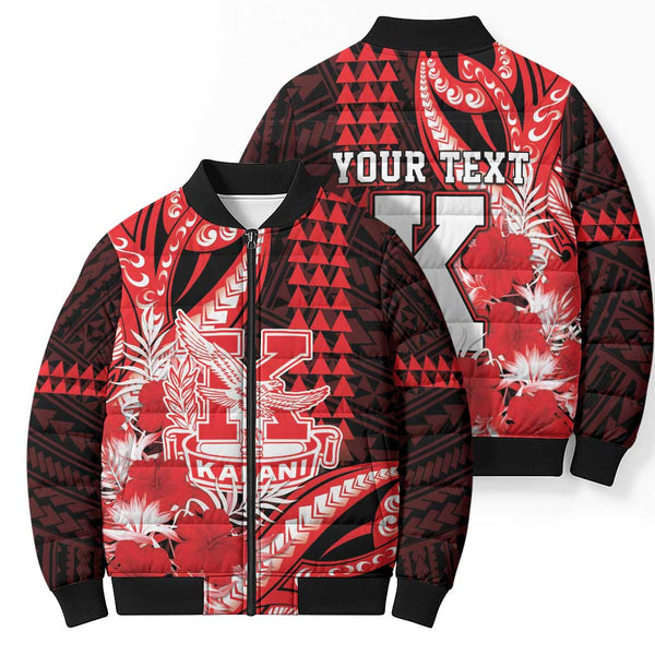 Personalised Hawaii Kalani High School Bomber Puffer Jacket Tribal ...