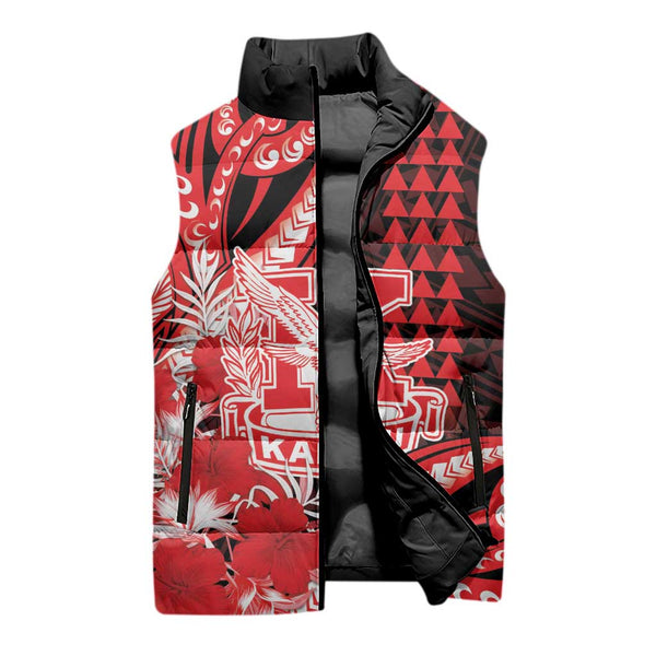 Personalised Hawaii Kalani High School Sleeveless Puffer Jacket Tribal ...