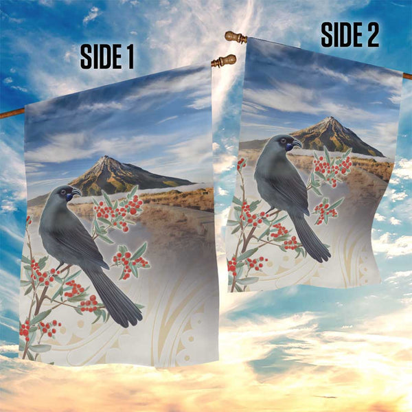 New Zealand Mount Taranaki Landscape Garden Flag Kokako Bird Polynesian ...