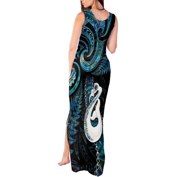 New Zealand Aotearoa Tank Maxi Dress Maori Manaia Paua Shell Glitter ...