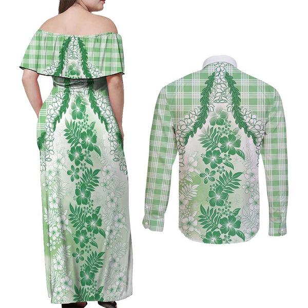 Aloha Hawaii Palaka Couples Matching Off Shoulder Maxi Dress and Long ...