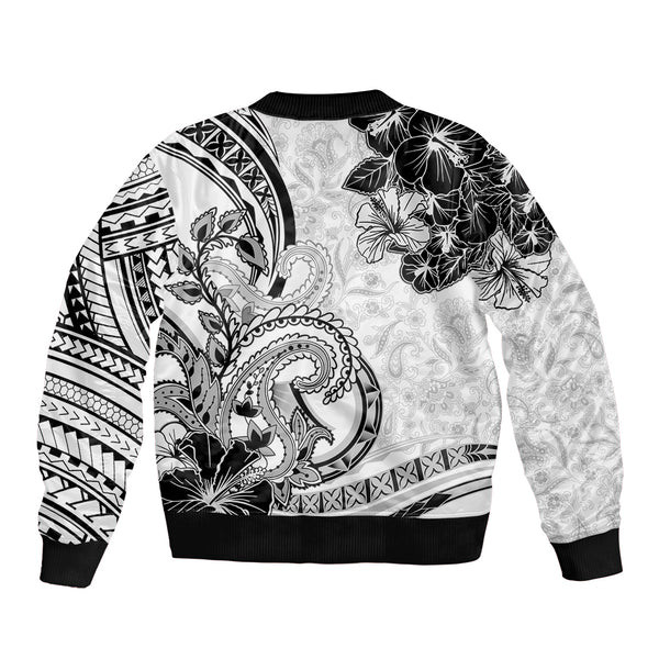 Polynesia Paisley Bomber Jacket Mix White Polynesian Pattern LT05