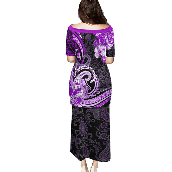 Polynesia Paisley Puletasi Mix Purple Polynesian Pattern LT05