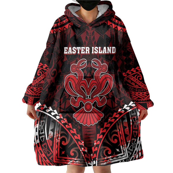 Personalised Easter Island Wearable Blanket Hoodie Polynesian Pattern ...