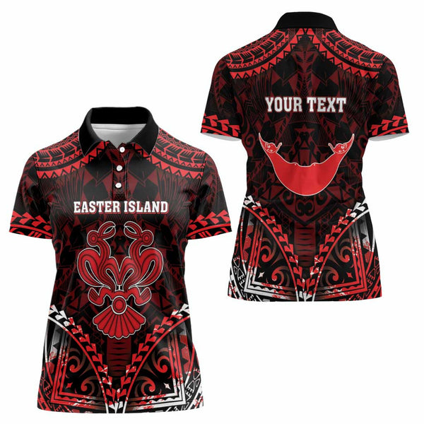 Personalised Easter Island Women Polo Shirt Polynesian Pattern Emblem LT05
