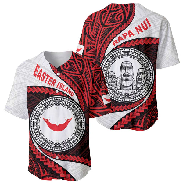 Easter Island Baseball Jersey Moai Statues Polynesian Style LT05