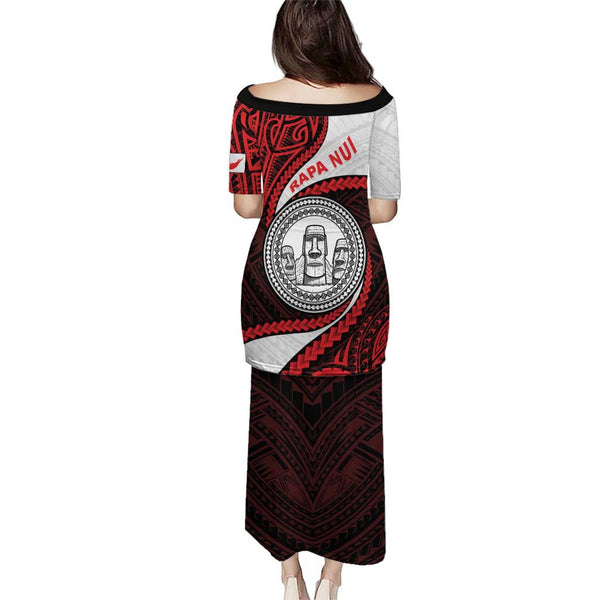 Easter Island Puletasi Moai Statues Polynesian Style LT05