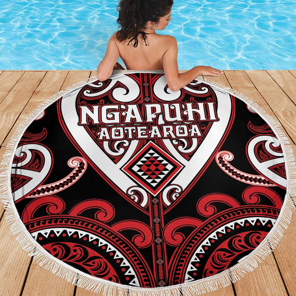 Aotearoa Ngapuhi Beach Blanket Maori Tribal Pattern LT05