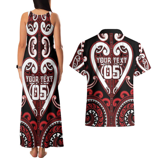 Custom Aotearoa Ngapuhi Couples Matching Tank Maxi Dress and Hawaiian ...