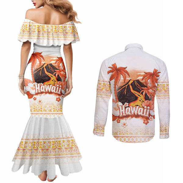 Hawaiian Volcano Lava Flow Couples Matching Mermaid Dress and Long ...
