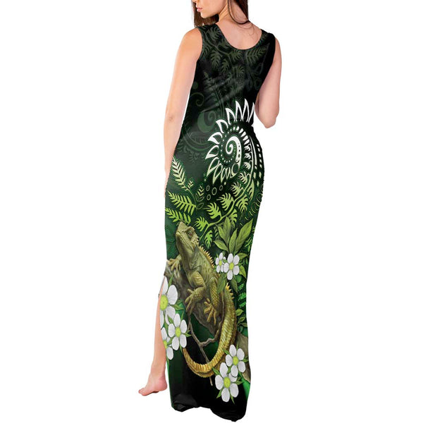 Aotearoa New Zealand Tuatara Tank Maxi Dress Maori Koru Art LT05