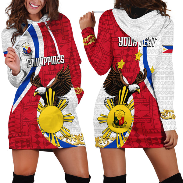 Personalized Philippines Hoodie Dress The Eight-Rayed Sun Bald Eagle ...