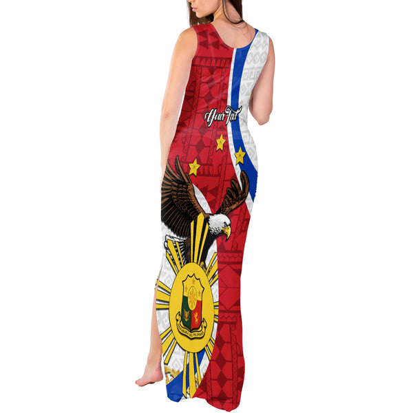 Personalized Philippines Tank Maxi Dress The Eight-Rayed Sun Bald Eagle ...