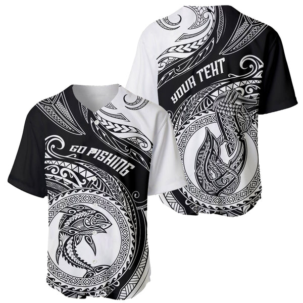 Personalized Go Fishing Baseball Jersey Polynesian Pattern LT05