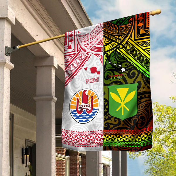 Hawaii And Tahiti Garden Flag Coat Of Arms Polynesian Pattern LT05
