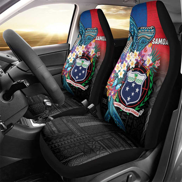 Samoa Car Seat Cover Humpback Whale Siapo Pattern Lt05