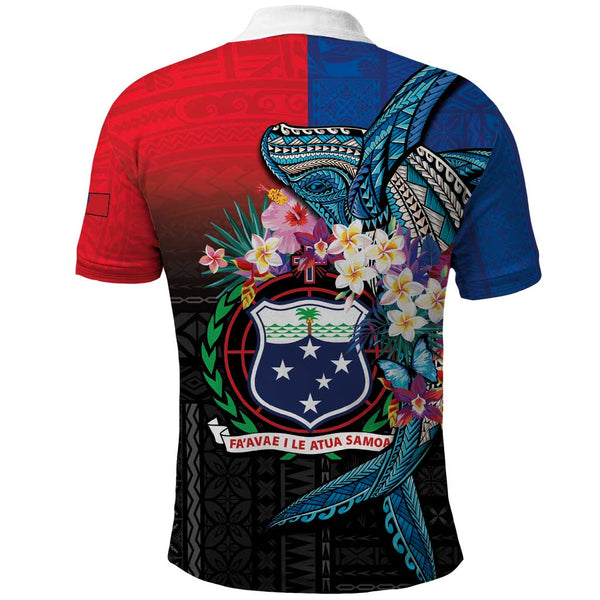 Samoa Polo Shirt Humpback Whale Siapo Pattern LT05