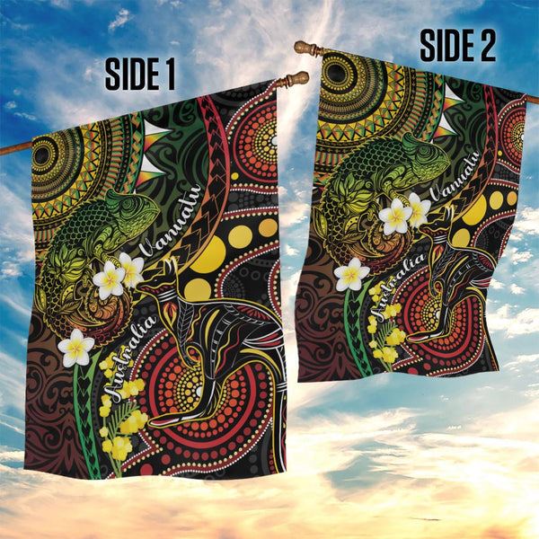 Vanuatu And Australia Aboriginal Garden Flag Iguana And Kangaroo ...