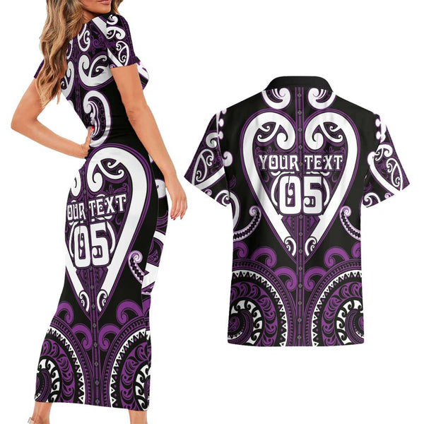 Custom Aotearoa Rangitane Couples Matching Short Sleeve Bodycon Dress ...