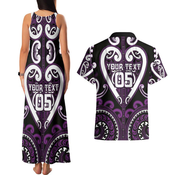 Custom Aotearoa Rangitane Couples Matching Tank Maxi Dress and Hawaiian ...