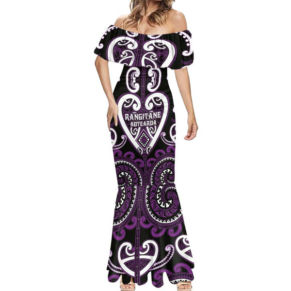 Custom Aotearoa Rangitane Mermaid Dress Maori Tribal Pattern LT05