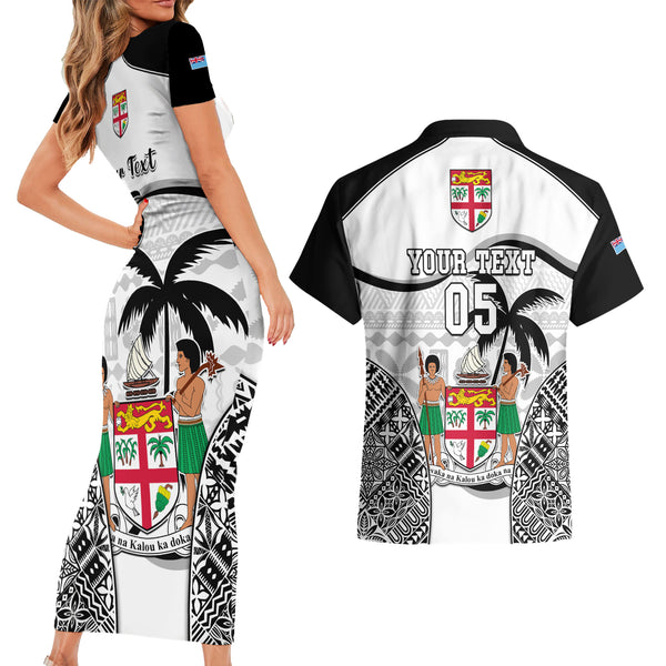 Custom Fiji Rugby Couples Matching Short Sleeve Bodycon Dress and ...