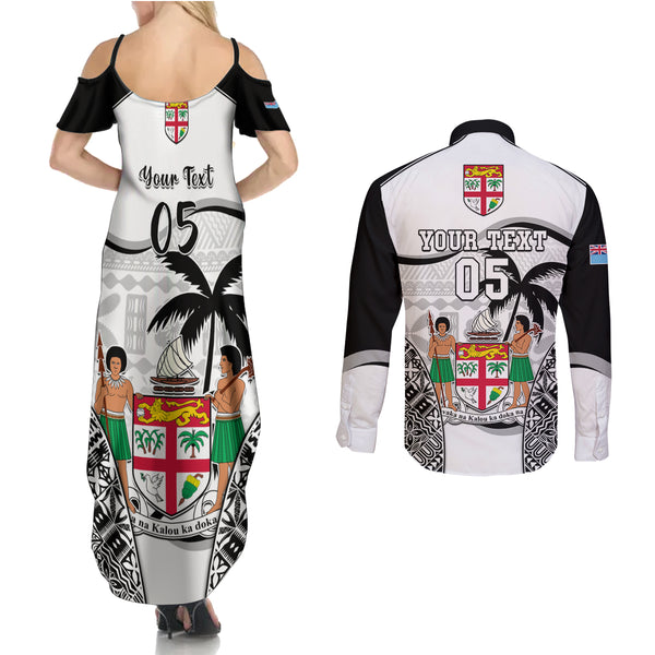 Custom Fiji Rugby Couples Matching Summer Maxi Dress and Long Sleeve ...