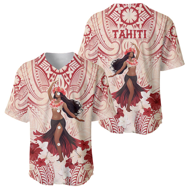 Tahiti Women's Day Baseball Jersey With Polynesian Pattern LT05