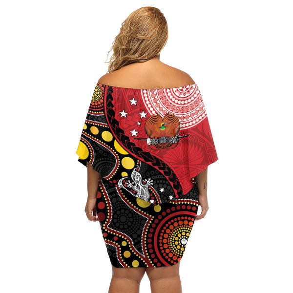 Papua New Guinea And Australia Aboriginal Off Shoulder Short Dress Bird ...