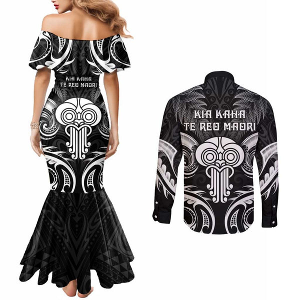 New Zealand Te Reo Maori Couples Matching Mermaid Dress and Long Sleeve ...