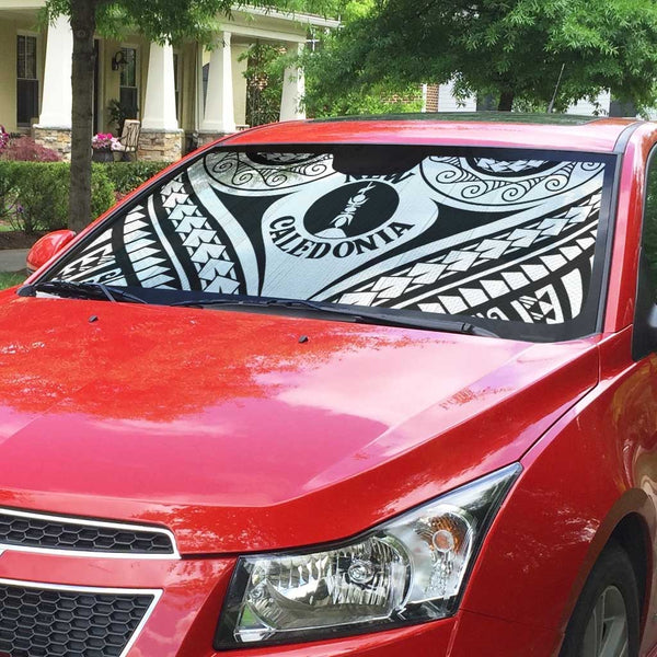 New Caledonia Day Auto Sun Shade Polynesian Curves White Color LT05