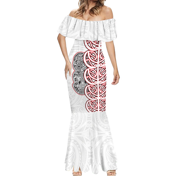 Aotearoa New Zealand Mermaid Dress Maori Marae Pattern Tiki LT05