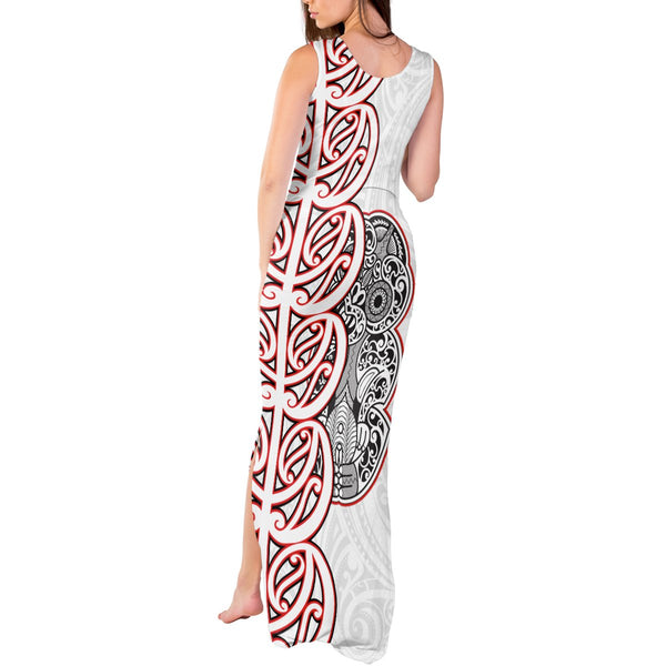 Aotearoa New Zealand Tank Maxi Dress Maori Marae Pattern Tiki LT05
