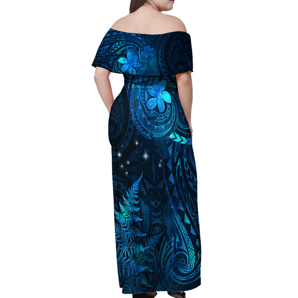 New Zealand Matariki Off Shoulder Maxi Dress Maori New Year LT05
