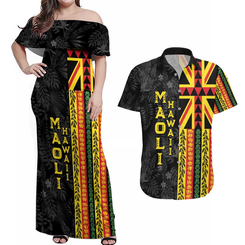 Hawaii Maoli Spirit Couples Matching Off Shoulder Maxi Dress and ...