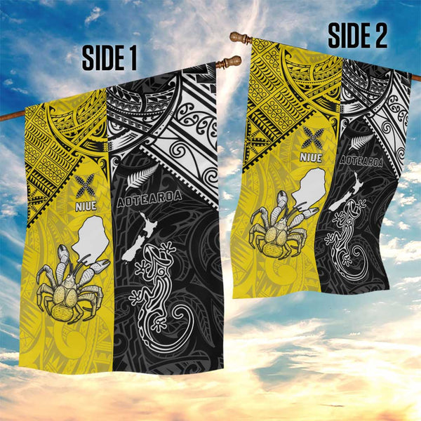 New Zealand Maori And Niue Hiapo Garden Flag Lizard And Coconut Crab ...