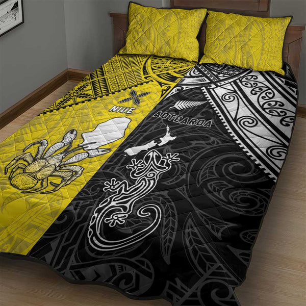 New Zealand Maori And Niue Hiapo Quilt Bed Set Lizard And Coconut Crab ...