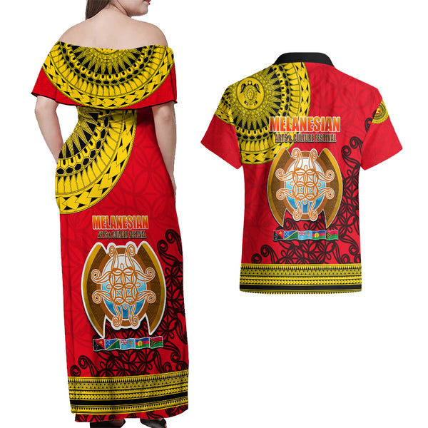 Papua New Guinea Couples Matching Off Shoulder Maxi Dress and Hawaiian ...