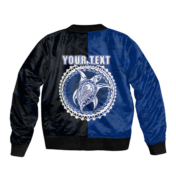 Custom Rakahanga Of Cook Islands Sleeve Zip Bomber Jacket Mix Half ...
