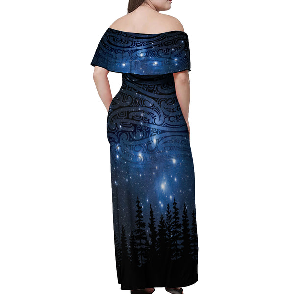 Matariki Te Tau Hou Māori Off Shoulder Maxi Dress New Zealand Starry ...