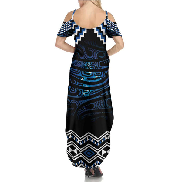 New Zealand Matariki Summer Maxi Dress Galaxy Styled Taniko LT7