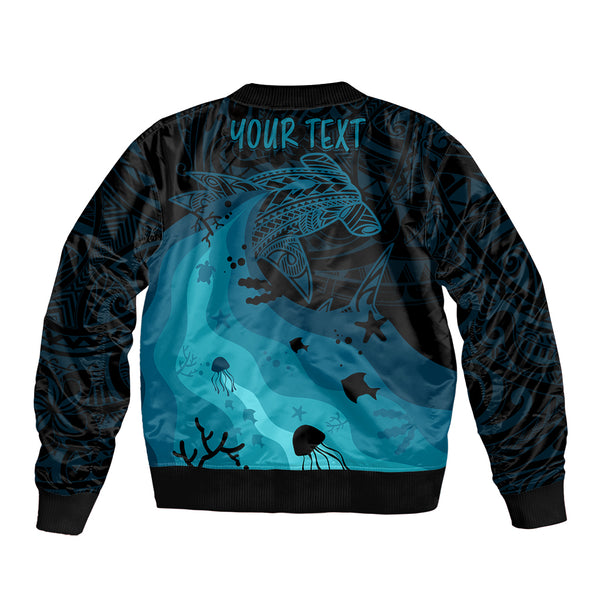 Polynesian Shark Bomber Jacket Under The Waves LT7
