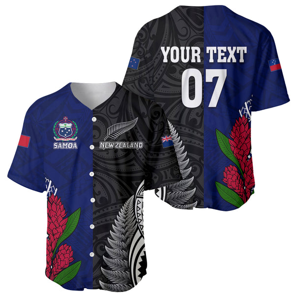 Personalised New Zealand Vs Samoa Rugby Baseball Jersey Go Champions LT7