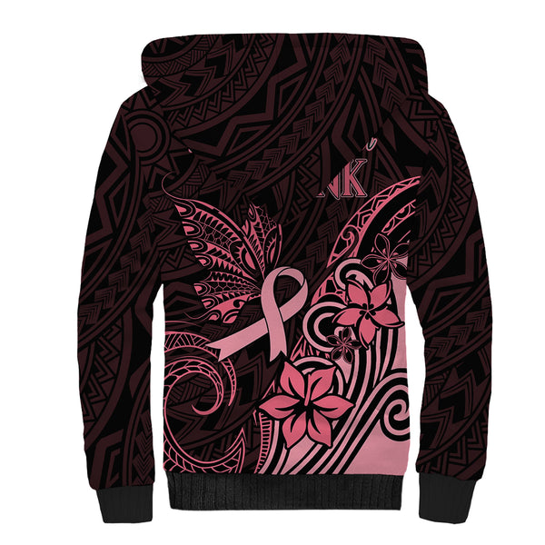 Polynesian Sherpa Hoodie Breast Cancer RIbbon Butterfly Mix Plumeria ...