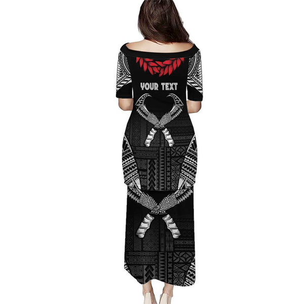 Personalized Talofa Samoa Puletasi Ulafala With Toa Nifo'oti - Black LT7