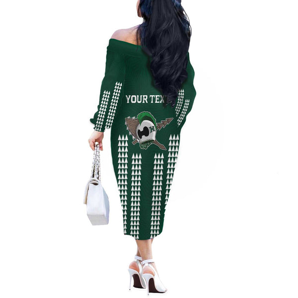Hawaii Rainbow Warriors Personalized Off The Shoulder Long Sleeve Dress ...